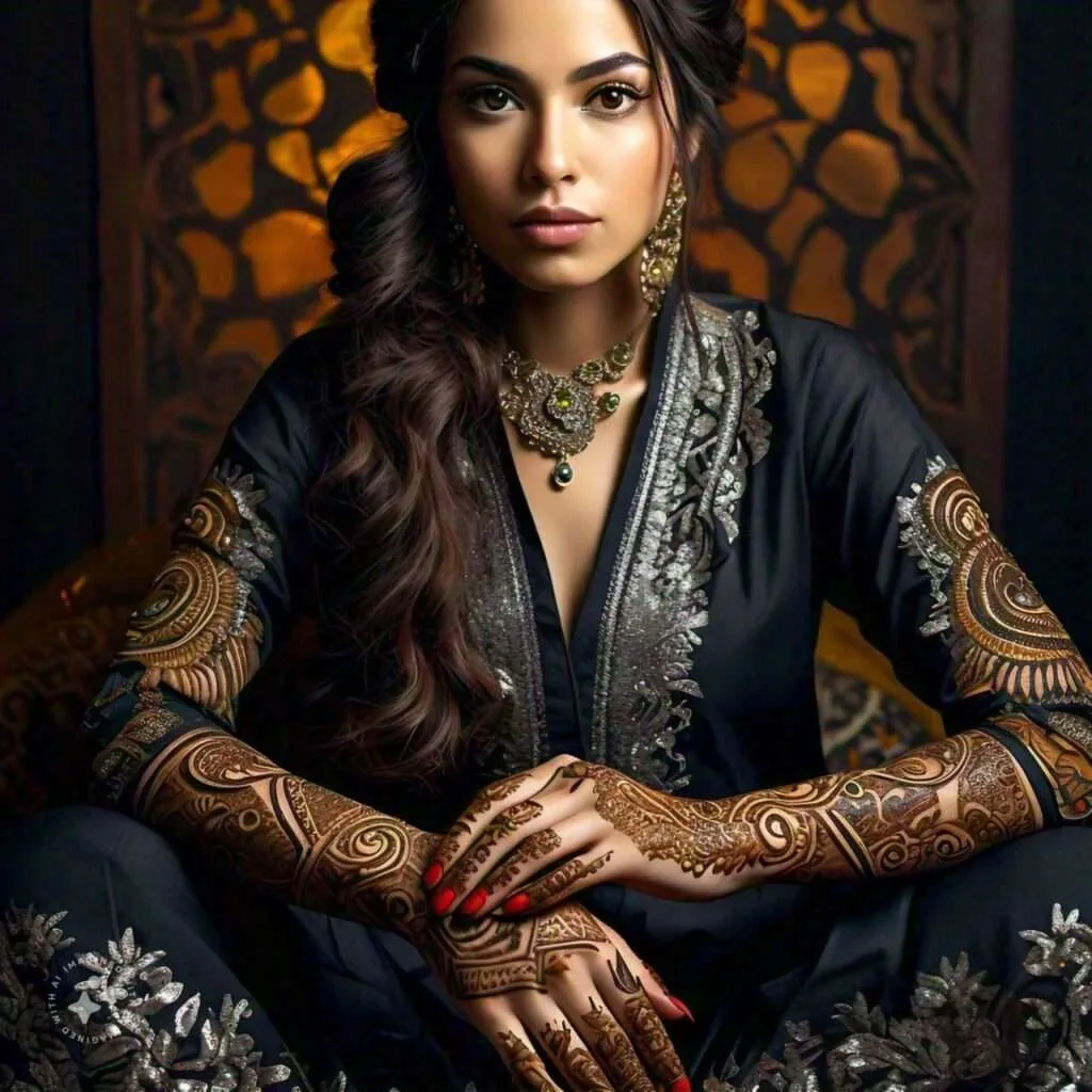 Art and Beauty of AI-Generated full body mehndi design
